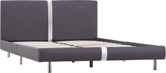 vidaXL Bettgestell Grau Kunstleder 140 x 200 cm Vidaxl