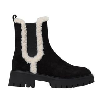 Michael Kors Femme, Chaussures, Noir, Taille: 37 EU Bottines Chelsea Noires en Shearling