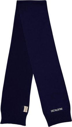 Valentino Garavani Homme, Accessoires, Bleu, Taille: ONE Size &Eacute;charpe en tricot brod&eacute;