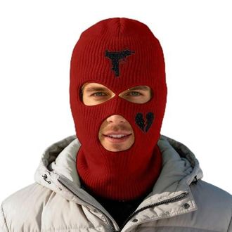 Generic Bonnet dhiver en tricot avec cache-oreilles et visi&egrave;re pour les activit&eacute;s de plein air et les activit&eacute;s de plein air par temps froid, rouge, taille un