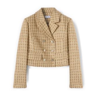 Motivi Cropped Boucl&eacute;-Sakko mit doppelreihiger Knopfleiste - - Jackets - Damen - Beige - XS