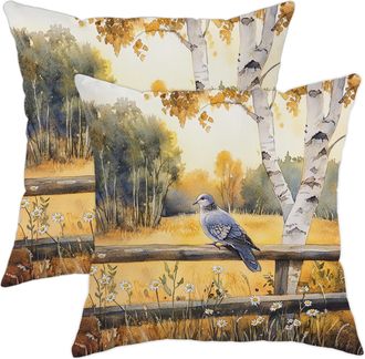 Generic Herbsttauben Kissenbezug Mit Rei&szlig;verschluss Dekokissenbezug Weich Sofakissenbezug F&uuml;r Heimdekoration Hotel Bett 45X45Cm 2Er Set