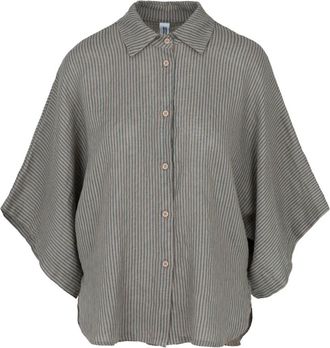 Bomboogie Femme, Blouses et Chemises, Gris, Taille: 38 FR Camicia Regular Fit in Lino
