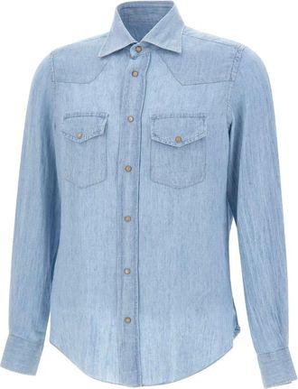 Eleventy Homme, Chemises, Bleu, Taille: 2XL Chemise Effet Denim
