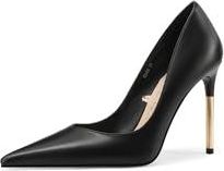Queen Helena K3455 Escarpins à Talons Pointu Élégant Femme, Noir en polyuréthane., 40 EU