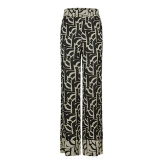 Marc Aurel Viskose-Satin-Hose mit Grafikmuster - - Trousers - Damen - Mehrfarbig - 2XL
