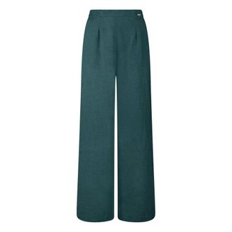 Bomboogie Femme, Pantalons, Bleu, Taille: 40 FR Pantalon palazzo en lin