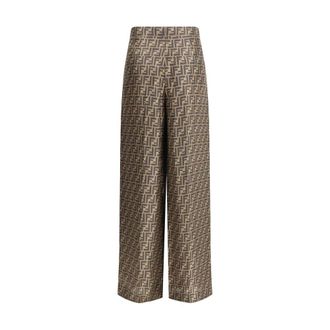 Fendi Womens Brown Silk Casual Pants