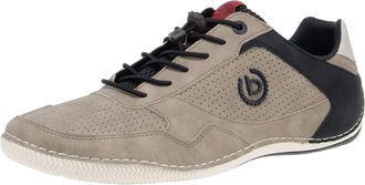 Bugatti Herren Casual Sneaker mit Flexibler Sohle, Schn&uuml;rschuh mit Memory Foam, Elastische Schn&uuml;rsenkel, Taupe, 48 EU