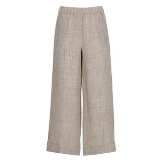 D.exterior Leinenhose mit weitem Bein - - Trousers - Damen - Braun - XS
