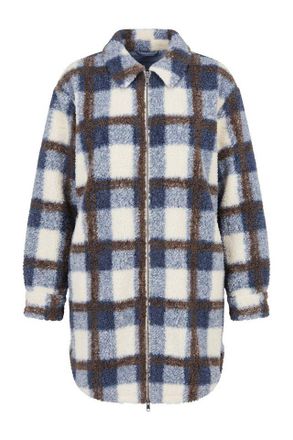 Ulla Popken Fleecejacke Teddyjacke Karomuster Hemdkragen Langarm