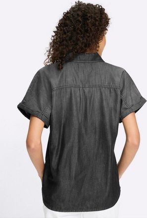 Heine Klassische Bluse Jeansbluse Kurzarm