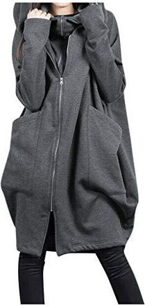 Generic Sweat à capuche pour femme - Veste à capuche longue et légère - Manches longues - Veste à capuche - Veste à capuche pour fille - Sweat à capuche - Lon