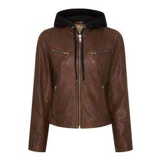 Notyz Lederjacken - - Jackets - Damen - Braun - 2XL