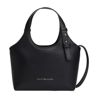 Tommy Hilfiger Femme, Sacs, Noir, Taille: ONE Size Metallic Logo Pebbled Mini Tote