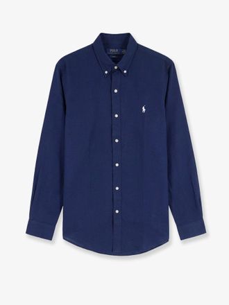 Ralph Lauren Linen shirt with embroidered logo on the front - POLO RALPH LAUREN - gender_Man