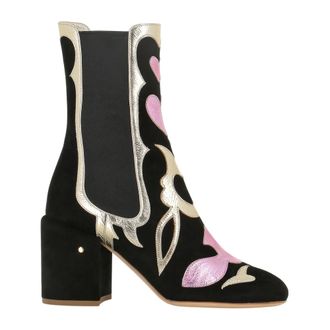 Laurence Dacade Bottes Chelsea noires avec d&eacute;corations dor&eacute;es et roses - Femme - Chaussures - Multicolore - Taille: 38 1/2 EU