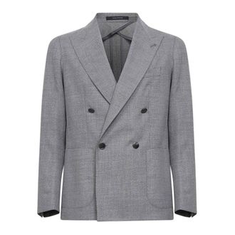 Tagliatore Blazer mit fallendem Revers und Logo-Pin - - Jackets - Herren - Grau - S