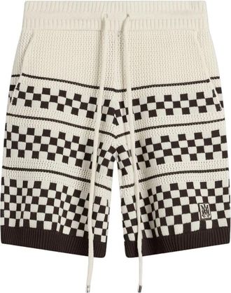 Amiri Homme, Shorts, Blanc, Taille: XL Checkered Mesh Short Alabaster