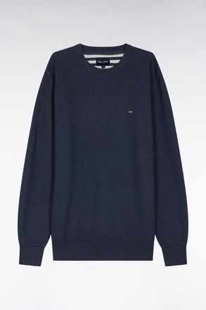 Eden Park Pull Col Rond En Coton Nid Dabeille Marine Coupe Droite