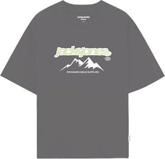 Jack & Jones Jcoflare T-Shirt SS Crew Neck FST, Gris fonc&eacute;, XL