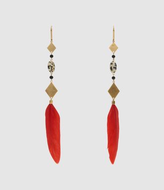 Isabel Marant Boucles doreilles Long Dancing Feather Multicolore