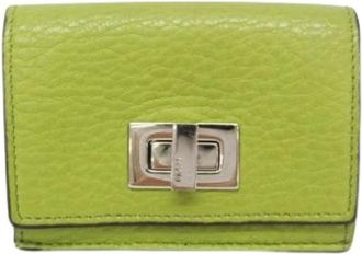 Fendi Pre-owned Portefeuille Peekaboo 8M0426 - Femme - Pre-owned - Vert - Taille: ONE Size