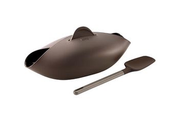 Lékué Set, Brotbackschale, braun, 28 x 23 x 13 cm + Löffel