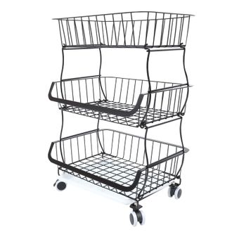 TOPBATHY Stufiger Küchenwagen aus Robustem Praktischer und Aufbewahrungswagen mit Leicht Laufenden Rostfrei Vielseitig Einsetzbar für Küche Bad und Wohnzimmer