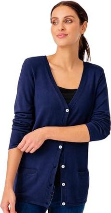 Damart Gilet boutonné Manches Longues Femme Bleu Taille 42/44