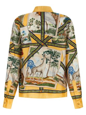 Gucci Landscape Print Silk Twill Shirt - Yellow