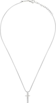 Breil Light Row Kette mit Anhänger aus hochwertigem Stahl und Zirkoniasteinen verziert, Min. Länge: 47 cm, Max. Länge: 52 cm, TJ3360