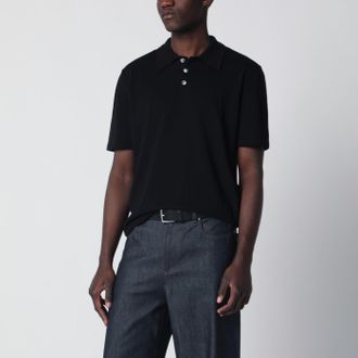 A.P.C. Schwarzes Poloshirt aus Baumwollstrick