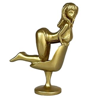 Generic Mädchen-Figur, Harz-Skulptur Mädchen, Harz-Mädchen-Statue, Heimdekoration, sexy weibliche Skulpturen aus Harz, kniend auf einem Stuhl, weibliche Körpe