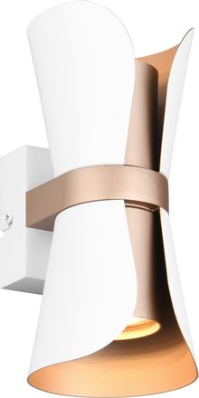 Trio Leuchten Wandleuchte Coat 218600231, Metall Weiß matt/Coffee, exkl. 2x GU10