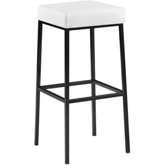 Clp Tabouret de style classique 85 cm Cadre noir carr&eacute; assis comme diff&eacute;rentes couleurs colore : Blanc