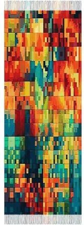 Generic &Eacute;charpe Foulard Confortable Femme Foulard Motif dart pixelis&eacute; imprim&eacute; Hiver &Eacute;charpe Femme pour No&euml;l Homme Mariage 68x196cm