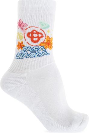Casablanca Homme, Sous-v&ecirc;tements, Blanc, Taille: L Chaussettes Montantes