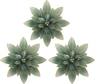 Atmosphera Atmosphera - 3 d&eacute;co Murale Alya D24cm - Vert