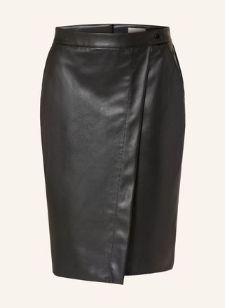 Milano Milano Italy Lederrock In Wickeloptik schwarz