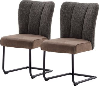 Fredriks home24 Esszimmerstuhl Arleta 2er-Set 46 x 97 x 54cm Schwarz/Braun/Anthrazit