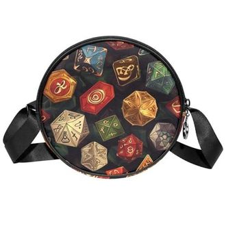 Generic Sac &agrave; bandouli&egrave;re rond pour femme, petit sac &agrave; bandouli&egrave;re vintage avec fermeture &eacute;clair, bretelles r&eacute;glables, sac &agrave; main rond d&eacute;contract&eacute; pour femmes