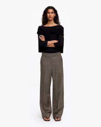 Arket Elegante Hose Aus Wollmischung -Braun