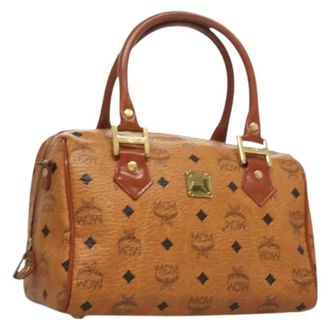 MCM Sac &agrave; main en toile Pre-owned - Femme - Pre-owned - Brun - Taille: ONE Size