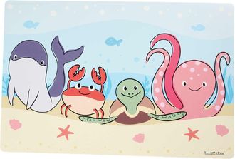 Ritzenhoff & Breker Platzset Unterwasserwelt, Motive: Wal - Krebs - Schildkröte - Okotpus, Tischset 45 x 30 cm, Platzmatte mit Tier-Motiv, Abwischbar