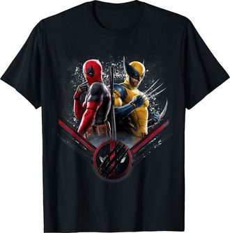 MARVEL Studios Deadpool & Wolverine Side-by-Side Claw Icon T-Shirt