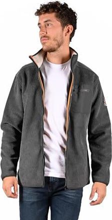 Scott Veste Gilet Kordou Style Velour &agrave; Zip Central Col Montant Doubl&eacute; Homme (FR/ES, Alpha/lettres, M, Taille normale, Taille normale, Gris)