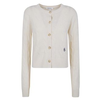 Sporty & Rich SRC Cableknit Cashmere Cardigan - - Knitwear - Damen - Wei&szlig; - L