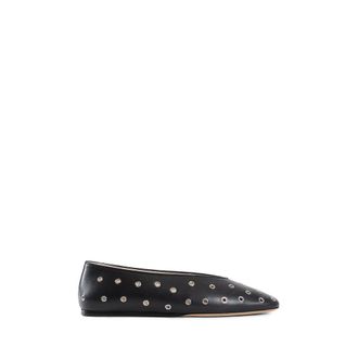 Le Monde Beryl Mule en Cuir Clout&eacute; avec OEillets - Femme - Chaussures - Noir - Taille: 39 EU