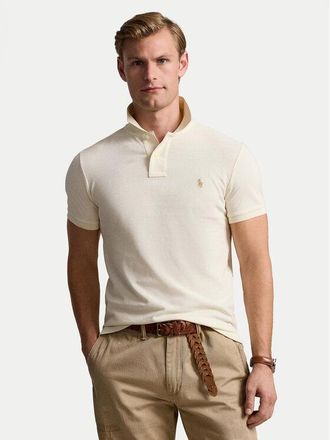 Polo Ralph Lauren Poloshirt 710536856417 Écru Slim Fit